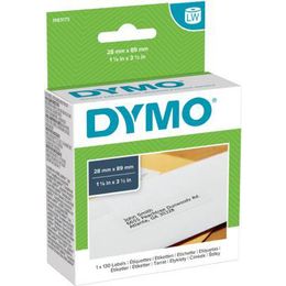 Dymo LabelWriter Standard Adress-Etiketten, permanent, 89 x 28 mm, 1 x 130 St&uuml;ck, wei&szlig;