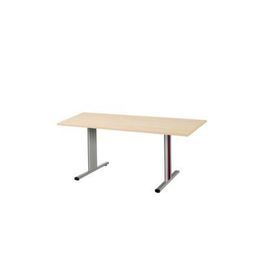 Sch&auml;fer Shop Sch&auml;fer Shop Select Besprechungstisch Planova Basic, Rechteck, T-Fu&szlig;, B 1600 x T 800 x H 717 mm, Ahorn/wei&szlig;aluminium RAL 9006