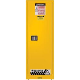 Justrite FM-Sicherheitsschrank Slimline Sure-Grip&reg; EX, f&uuml;r entz&uuml;ndbare Fl&uuml;ssigkeiten, bis 83 Liter, selbstschlie&szlig;ende T&uuml;ren, gelb