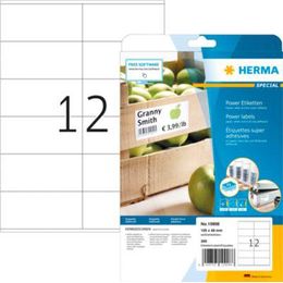 Herma Power-Etiketten Nr. 10908, 105 x 48 mm, selbstklebend, extrem stark haftend, Papier, wei&szlig;, 300 St&uuml;ck