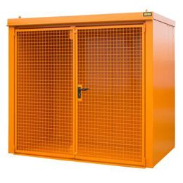 Gasflaschencontainer Bauer GFC-B M3, B 1570 x T 2425 x H 2265, f&uuml;r 45 Gasflaschen, feuerbest&auml;ndig, abschlie&szlig;bar, orange