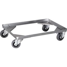 Gmoehling Fahrgestell f&uuml;r Transportk&auml;sten Typ 3, bis 200 kg, Lenk- und Bockrollen, Vollgummi-R&auml;der, L 575 x B 370 x H 150 mm, Stahl verzinkt