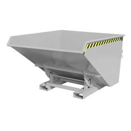Bauer Kippbeh&auml;lter EXPO-E 1700, mit Rollen, Deichsel & Ablasshahn, &ouml;l-/wasserdicht, abrollend, B 1570 x T 1720 x H 1095 mm, mausgrau RAL 7005