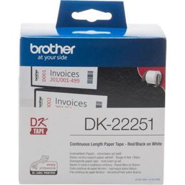 Brother Endlosetikett DK-22251, Papier, Rot-Schwarz-Druck