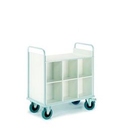 ROLLCART Aktentransportwagen mit 12 F&auml;chern, lichtgrau (RAL 7035)