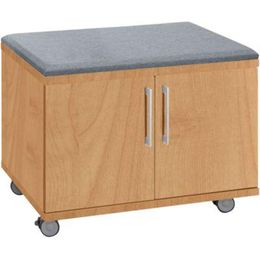 Sch&auml;fer Shop Sch&auml;fer Shop Select Rollschrank, mit Sitzfunktion, B 800 x T 450 x H 590 mm, Buche-Dekor