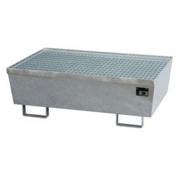 Auffangwanne Bauer AM-2, mit Gitterrost, Stahl, 225 l, B 1200 x T 800 x H 415 mm, verzinkt