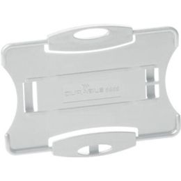 Durable Ausweishalter Eco, f&uuml;r 1 Karte, 10 St&uuml;ck, Hoch - oder Querformat, B 54 x H 87 mm, recycelter Kunststoff, grau