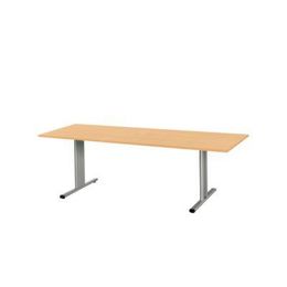 Schäfer Shop Schäfer Shop Select Besprechungstisch Planova Basic, Rechteck, T-Fuß, B 2000 x T 800 x H 717 mm, Buche/weißaluminium RAL 9006