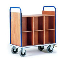 ROLLCART Aktentransportwagen mit 12 F&auml;chern, enzianblau (RAL 5010)