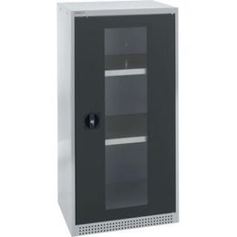Sch&auml;fer Shop Sch&auml;fer Shop Genius Sichtt&uuml;rschrank FS, 3 OH, abschlie&szlig;bar, 2 Fachb&ouml;den, bis 250 kg, B 545 mm, Stahl, wei&szlig;aluminium RAL 9006/anthrazitgrau RAL 7016