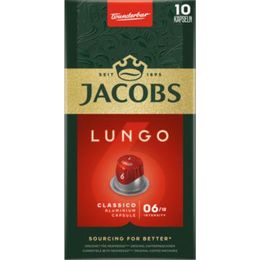 Jacobs Lungo 6 Classico Kaffeekapseln, Röstkaffee, 10 x 52 g, Nespresso®-kompatibel, UTZ-zertifiziert