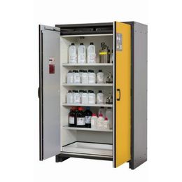 Sicherheitsschrank Typ 30 ASECOS Q-CLASSIC-30, Fl&uuml;gelt&uuml;ren, Front Sicherheitsgelb, B 1164 x T 620 x H 1947 mm