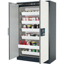 Sicherheitsschrank Typ 90 ASECOS Q-CLASSIC-90, B 1200 mm, 6 Ausz&uuml;ge reinwei&szlig;