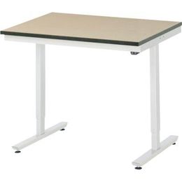 Rau Arbeitstisch Adlatus, elektrisch h&ouml;henverstellbar, 22 mm MDF-Platte, bis 150 kg, B 1000 x T 800 x H 720-1120 mm, bRaun/lichtgRau