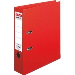 Herlitz Ordner maX.file protect plus, DIN A4, R&uuml;ckenbreite 80 mm, rot