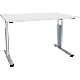 Schreibtisch ALICANTE, C-Fuß, Rechteck, B 1200 x T 800 x H 680-820 mm, lichtgrau