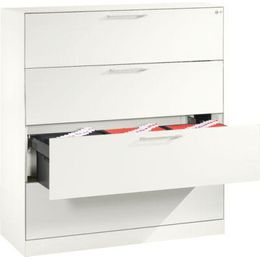 H&auml;ngeregistraturschrank ASISTO C 3000, 4 Schubladen, 3-bahnig, B 1200 mm, wei&szlig;/wei&szlig;