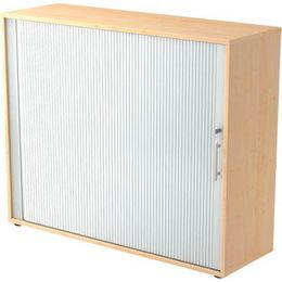 Querrollladenschrank ULM, 3 OH, Rolll&auml;den alusilber, B 1200 x T 400 x H 1100 mm, Ahorn-Dekor
