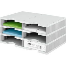 Styro&reg; Sortierstation Styrodoc Standard, DIN C4, 3 Etagen/2-reihig/6 F&auml;cher, grau/grau