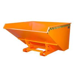 Bauer Kippbeh&auml;lter EXPO-E 2100, mit Rollen, Deichsel & Ablasshahn, &ouml;l-/wasserdicht, abrollend, B 1870 x T 1720 x H 1095 mm, gelborange RAL 2000
