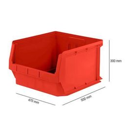 Sch&auml;fer Shop Sichtlagerkasten SSI Sch&auml;fer Serie PROFI LF 543, PP-Kunststoff, L 520/450 mm x B 470/450 mm x H 300 mm, 57 l, rot