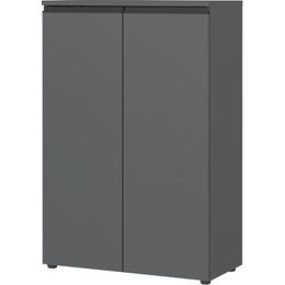 Aktenschrank Aalborg, 2 T&uuml;ren, 2 Fachb&ouml;den, M&ouml;belgleiter, melaminharzbeschichtet, B 810 x T 400 x H 1200 mm, graphit