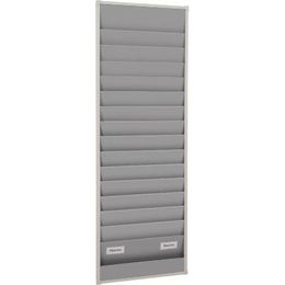 Werkstattplaner EICHNER, 2-bahnig, 15 Schienen, f&uuml;r bis zu 30 Auftragstaschen des Formates A4, B 554 x H 1757 mm, Kunststoff, grau