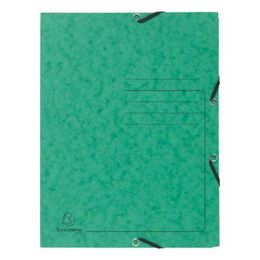 Exacompta Sammelmappe, DIN A4, mit Gummizug, 3 Klappen, beschriftbar, Colorspan-Karton, 355 g/m&sup2;, gr&uuml;n