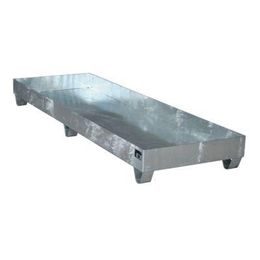 Bauer Stahl-Auffangwanne ohne Gitterrost, 2400 x 800 mm, verzinkt