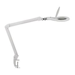 LED Lupenleuchte Maulmakro, 3-Dioptrien-Linse, 8 W, 580 lm, 6500 K, Arm um 360&deg; dreh-& neigbar, h&ouml;henverstellbar, Klemmfu&szlig;, wei&szlig;