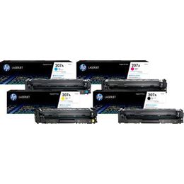 Original HP Toner 207A CMYK, Mixpack, schwarz, cyan, magenta, gelb