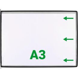 Sichttafel Tarifold DIN A3 quer, 10 St., alle Tr&auml;gersysteme, Metalldrehzapfen, schwarz