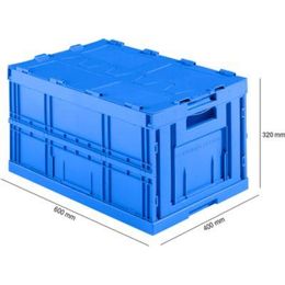 Sch&auml;fer Shop Faltkasten im EURO-Ma&szlig; FK E-D-6320-2, mit Deckel, 64 l, blau