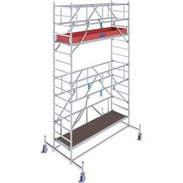Alu-Fahrger&uuml;st Krause Serie 10, 200 kg/m&sup2;, h&ouml;henverstellbare Rollen, L 2500 x B 750 x H 5400 mm