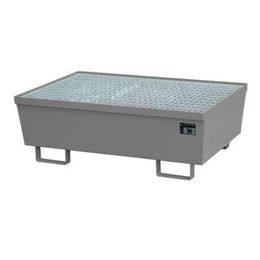 Auffangwanne Bauer AM-2, mit Gitterrost, Stahl, 225 l, B 1200 x T 800 x H 415 mm, grau