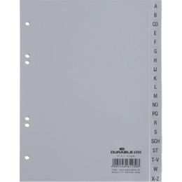 Durable Kunststoffregister, DIN A5 hoch, Buchstaben A-Z (20 F&auml;cher), grau