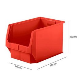 Sch&auml;fer Shop Sichtlagerkasten SSI Sch&auml;fer Serie PROFI LF 533, Polypropylen, L 500 x B 312 x H 300 mm, 38 l, rot