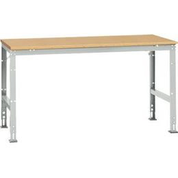 Manuflex Arbeitstisch UNIVERSAL Standard, 1750 x 1000 mm, Multiplex natur, lichtgrau