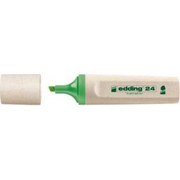 Edding Textmarker 24 EcoLine, zu 90 % aus nachwachsenden Rohstoffen, Blauer Engel, nachf&uuml;llbar, Schreibfarbe gr&uuml;n, 10 Stck.