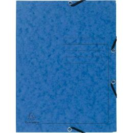Exacompta Sammelmappe, DIN A4, mit Gummizug, 3 Klappen, beschriftbar, Colorspan-Karton, 355 g/m&sup2;, blau