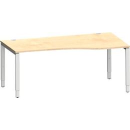 Sch&auml;fer Shop Sch&auml;fer Shop Genius Freiformschreibtisch MODENA FLEX, Ansatz rechts, B 1800 mm, Ahorn