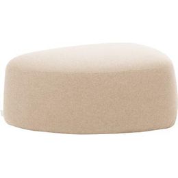Polsterm&ouml;bel Leyform GOGO Pouf, mittel, oval, B 980 x T 910 x H 390 mm, mit Gleitern, Stoffbezug, beige