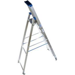 Krause Alu-Stufenstehleiter, fahrbar, 10 Stufen