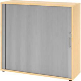 Querrollladenschrank Breno, 3 OH, abschlie&szlig;bar, stapelbar, B 1200 x T 400 x H 1100 mm, Spanplatte, Ahorn