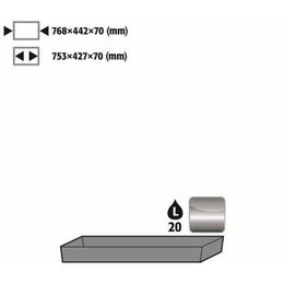Bodenauffangwanne Stawa-R f&uuml;r ASECOS Sicherheitsschr&auml;nke der UB90 Serie, Edelstahl 1.4301, B 768 x T 442 x H 90 mm, 22 l
