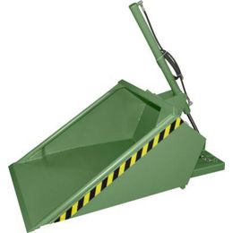 Bauer hydraulische Staplerschaufel DGS 500, Gabelstaplerhydraulik, L 1610 x B 1050 x H 1370 mm, 0,5 m&sup3;, bis 1000 kg, Stahl lackiert, resedagr&uuml;n