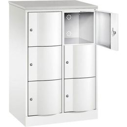 C+P Schlie&szlig;fachschrank Resisto, 2 Abteile, 6 F&auml;cher, B 772 x T 540 x H 1255 mm, Verkehrswei&szlig;/Verkehrswei&szlig;