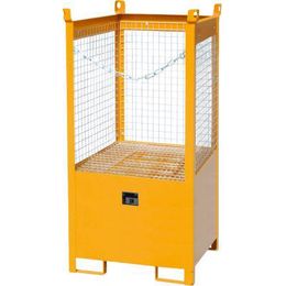 Fass-Stapelpalette Bauer FSP-1 D, Drahtgitter-W&auml;nde, Kapazit&auml;t 1 x 200 l Fass, orange