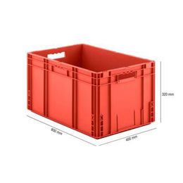 Sch&auml;fer Shop Euro Box Serie MF 6320, aus PP, Inhalt 62,3 L, Durchfassgriff, rot